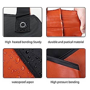 Jaspfct Waterproof Rubber Apron-43"Vinyl Waterproof Apron, Chemical Resistant Work Apron for Dishwashing,Dog Grooming,Cleaning,Butcher MD006-Black