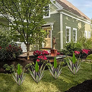 2pcs Tequila Rustic The Latest in 2022 Sculpture Metal Agave Plant Home Decor Rustic Hand Painted Metal Agave Garden Ornaments Outdoor Decor Figurines Home Yard Decorations Lawn Ornaments (style 3)