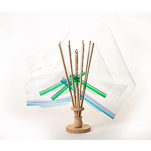 FloWorks Design Plastic Bag and Bottle Dryer - Patented; Multi-Purpose Drying Rack Saves Money and the Planet. Folds for Easy Storage
