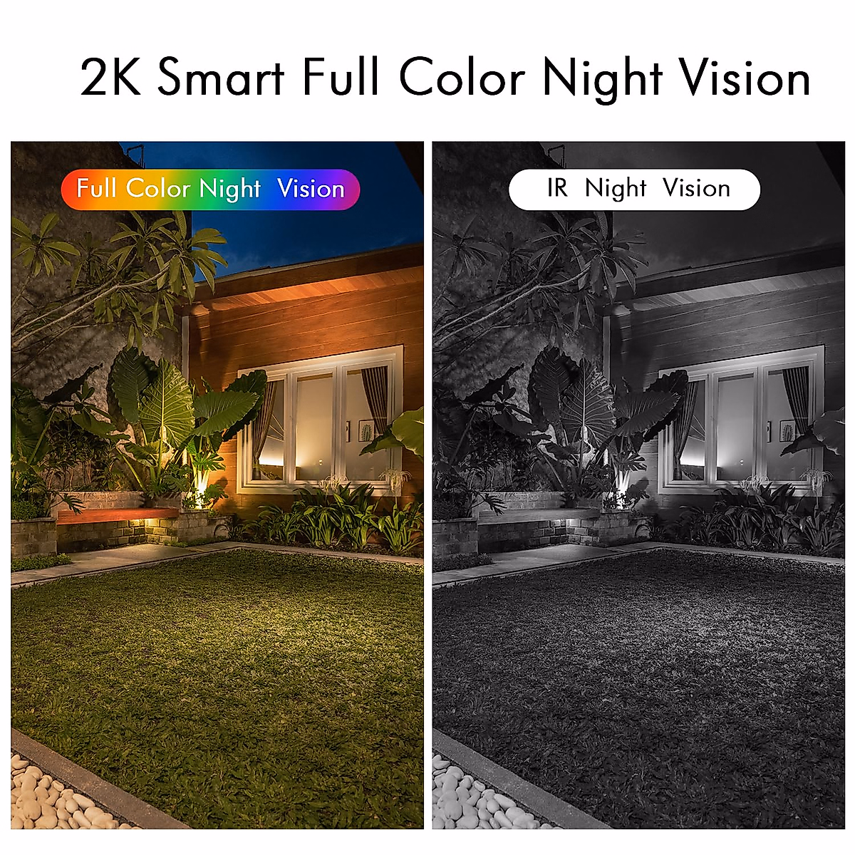 Menggood Security Cameras Wireless Outdoor (2 Pack), 2K Battery Powered Outdoor Camera AI Motion Detection, Spotlight Siren Alarm, Color Night Vision, 2-Way Audio, No Monthly Fee, Works with Alexa