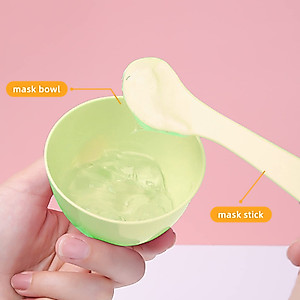 YEEPSYS Set of 4 Facial Mask Mixing Bowl Set,Facemask Mixing Tool Kit with Face Mask Bowl, Stick Spatula, Measuring Cup,face mask brush, DIY skin care tools for Women,Girls