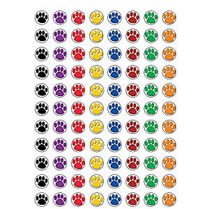 Teacher Created Resources Colorful Paw Prints Mini Stickers Value Pack (4742) 3/8 in