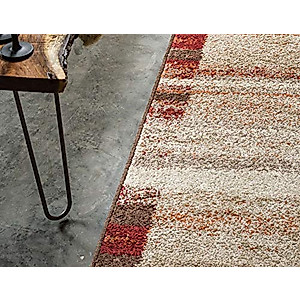 Unique Loom Autumn Collection Modern Contemporary Casual Abstract Area Rug, 2' x 6' 1" Runner, Beige/Brown