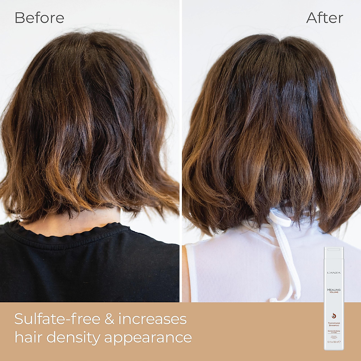 L'ANZA Healing Volume Thickening Shampoo, Boosts Shine, Volume, and Thickness for Fine and Flat Hair, Rich with Bamboo Bodifying Complex and Keratin (10.1 Fl Oz)