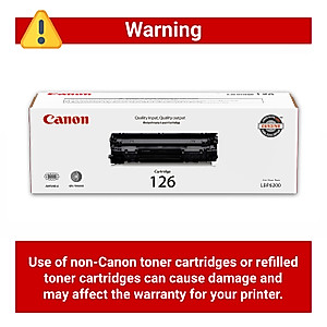 Canon Genuine Toner Cartridge 126 Black (3483B001), 1-Pack, for Canon imageCLASS LBP6200d, LBP6230dw Laser Printers
