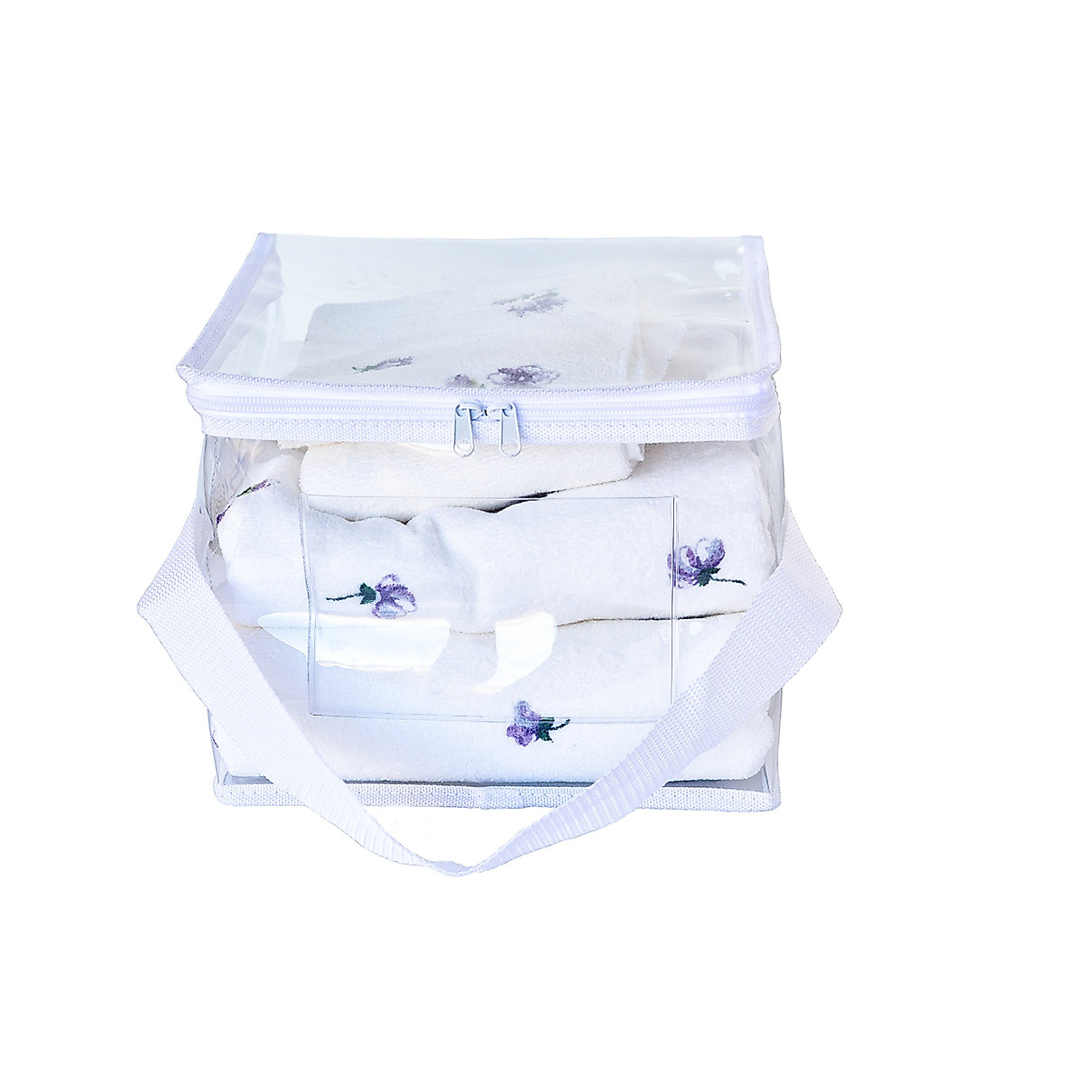 Toy Organizer for Toys like Legos, Stuffed Animals, & Games. Closet Organizer, Travel and storage Bag. Clear and White, Thick and Sturdy, Zippered 10"x10"x8," Set of 2