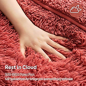 Sivio Weighted Blanket for Adult 20lbs, Shaggy Faux Fur and Soft Sherpa Weighted Throw Blankets Full Size Cozy Weighted Blankets for Men Women Deep Sleep, 60 x 80 Inches