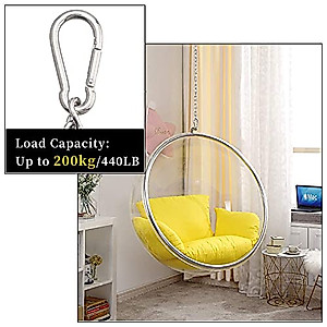 Hanging Chair Chain with Carabiners - 2 Pack Stainless Steel Hanging Kits Heavy Duty for Hammock Swing Punching Bags Sandbag Indoor Outdoor 440LB Capacity