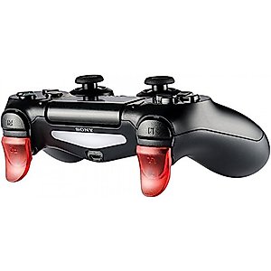 1 Pairs L2 R2 Trigger Extenders Buttons for PlayStation 4 PS4 PS4 Slim Pro JDM-030 Controller （Transparent Red）