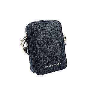 Marc Jacobs H131L01RE21-001 Black With Gold Hardware Women's North South Leather Crossbody Bag