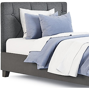 HOMGX Upholstered Twin/Twin XL Headboard, Linen Tufted Button Headboard for Bedroom & Guest Room, Wall-Mounted Single Headboard, Includes Connecting Device
