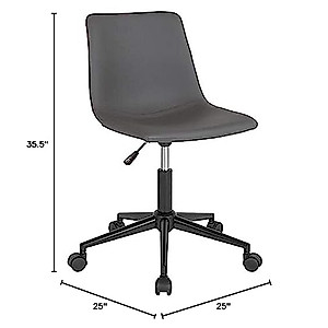 Flash Furniture Siena Home and Office Task Chair in Gray LeatherSoft