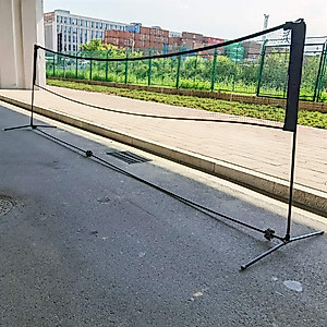 mike Glople Portable Badminton Net Set - 20 Ft Net for Tennis, Soccer,Pickleball - Easy Installation Nylon Sports Net with Poles - for Indoor,Outdoor Court, Beach, Driveway,Park-Black Colour