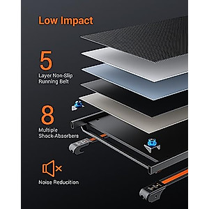 Walking Pad, GORPORE Under Desk Walking Treadmill for Home Office, Portable Mini Treadmill with Wider Running Belt and Remote Control
