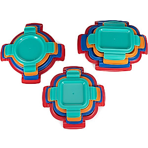 Klareware 24 Pieces Glass Food Storage Containers with Airtight Snap Locking Lids Pantry Kitchen Glass Meal Prep Lunch Containers Microwave Oven Freezer and Dishwasher Safe