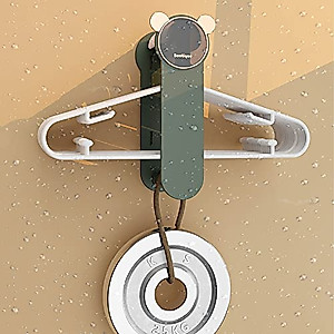 Hanger Storage Rack, Hanger Stacker，Clothes Hanger Organizer Stand,Hanger Storage Holder, Clothes Rack Hooks, Holding 35-50 Hangers, Bathroom Wall Mounted Clothes Storage Rack (White)