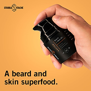 stubble & stache Hydrating Beard & Face Oil for Men – Unique Blend of Cold-Pressed Oils to Soften, Hydrate, and Refresh Skin & Beard – Naturally Scented, Perfect for Daily Grooming – 1 fl oz