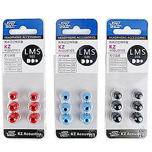 KZ 3 Paris L M S Size Replacement Foam Eartips Earbuds Memory Eartips Replacement for In-Ear Earphones Black