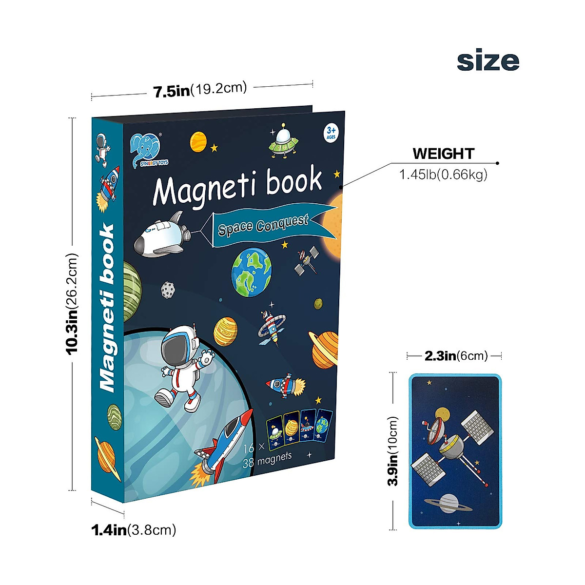 JITEBTI Space Magnetic Puzzles Play Scene 38 Piece for Kids Imagination and Creativity,Easy to Carry Kids Magnetic Travel Games, Learning & Educational Space Toys for Kids Age 3