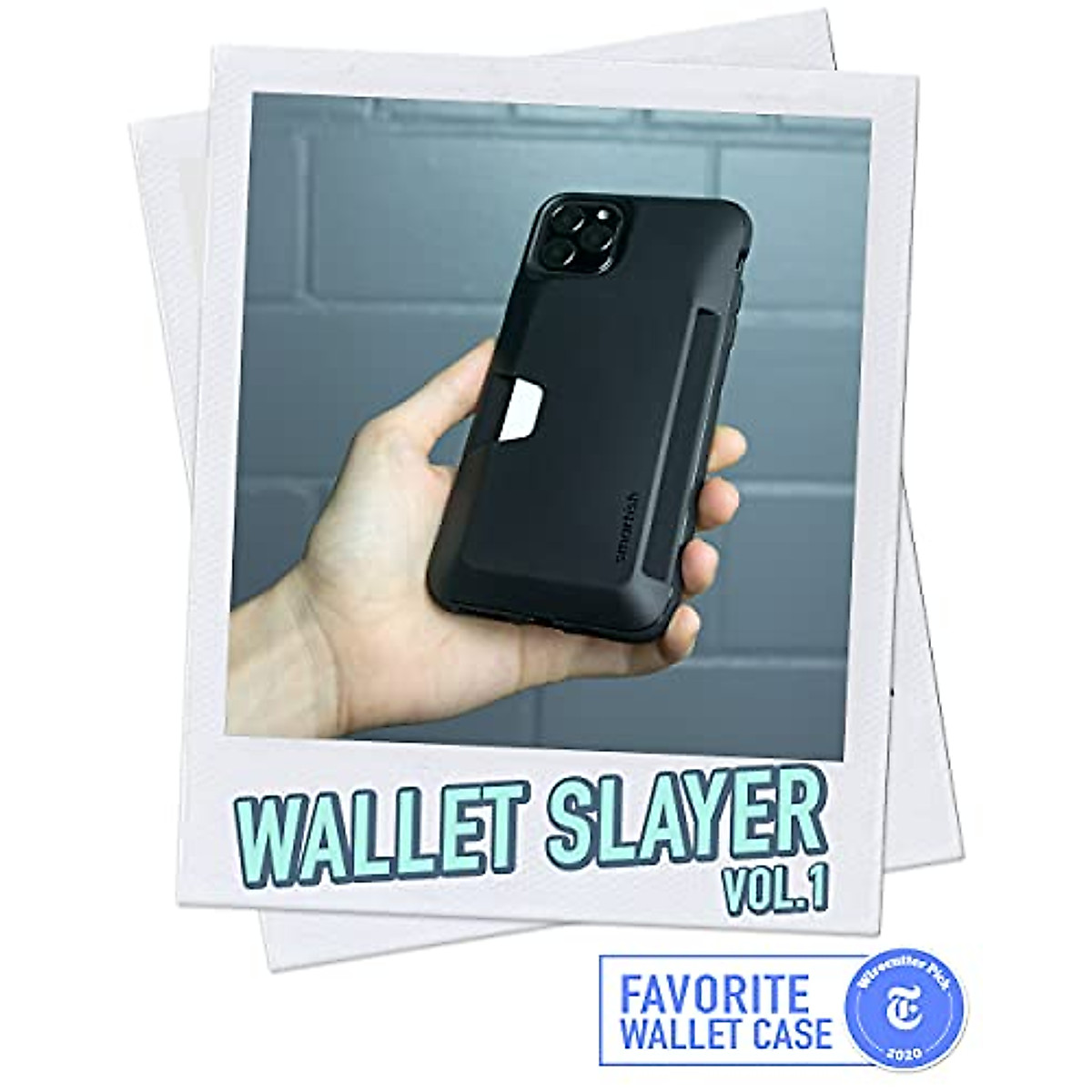 Smartish iPhone 11 Pro Max Wallet Case - Wallet Slayer Vol. 1 [Slim + Protective] Credit Card Holder (Silk) - Black Tie Affair