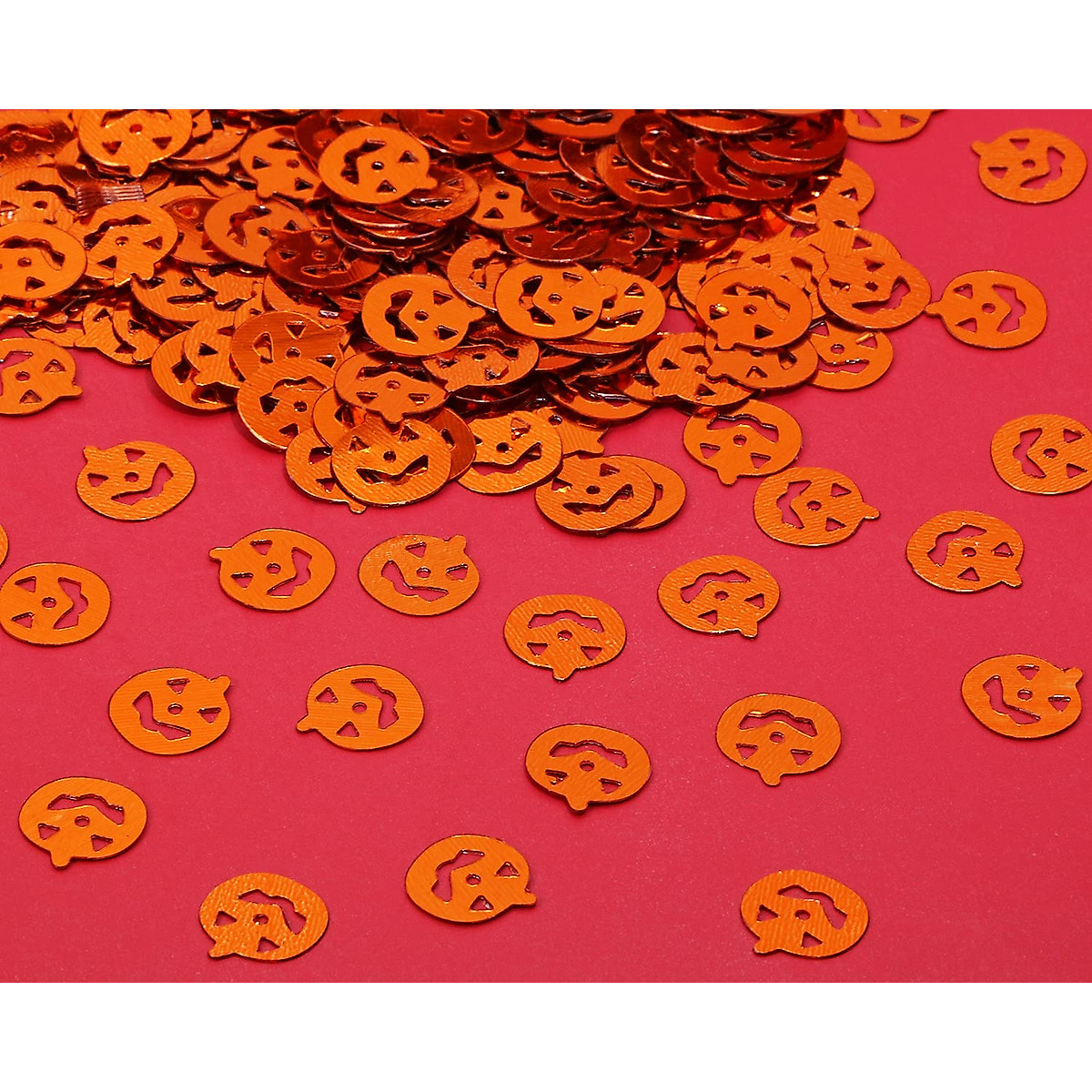 ONLYKXY 1000pcs Halloween Party Confetti Red copper Pumpkin Confetti for Halloween Party Table Confetti and DIY(Pumpkins，Red copper)