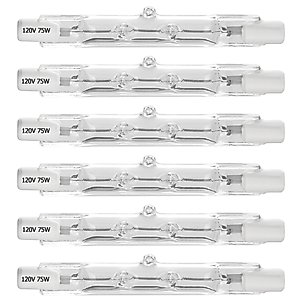 haraqi 6 Pack Halogen Light Bulb R7S Base J Type 78mm Double Ended Floodlight Bulb 120 Volts 150 Watt T3 for Work, Security, Landscape Lights and Floor Lamps