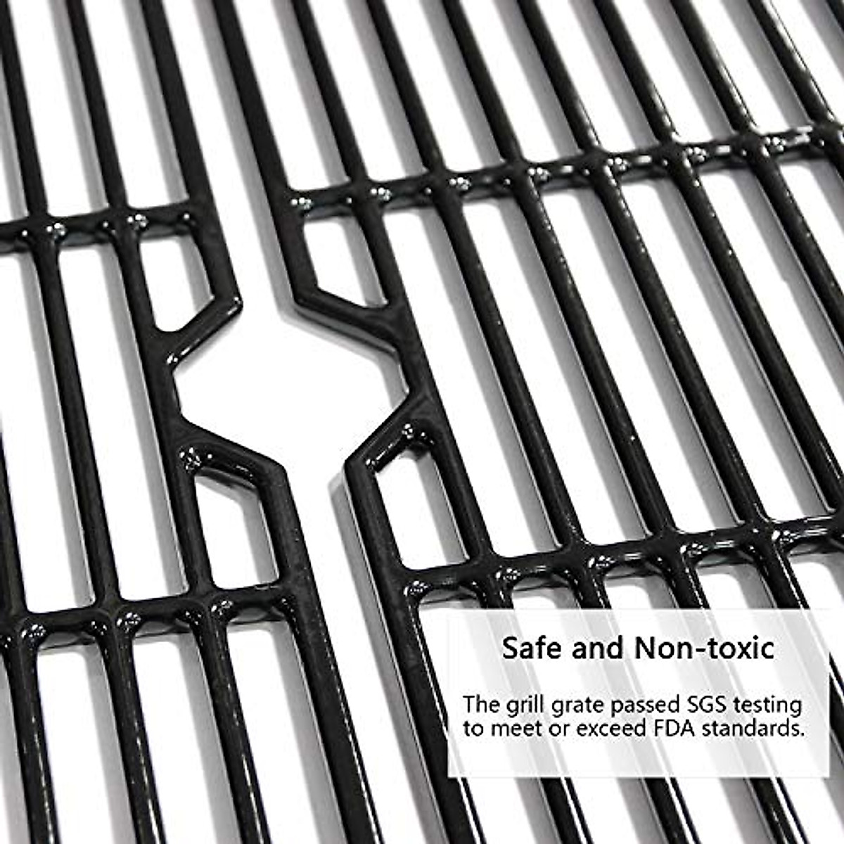 Hongso 18 1/4 Inch Porcelain Coated Cast Iron Grill Grate Cooking Grid Replacement for Charbroil 463268008, 80005665, CG-65P-CI, Thermos, Uniflame, Master Forge Gas Grill, g515-00b5-w1, PCF652