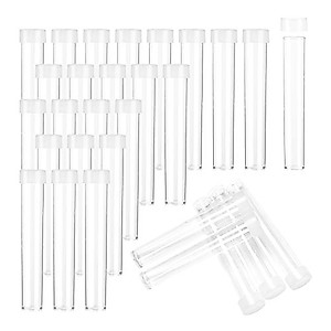 PH PandaHall 100pcs Clear Plastic Tube Bead Containers, Transparent Plastic Small Empty Storage Tubes Bead Container Set Organizers Boxes with Lid 15ml (75x13mm /2.9x0.5”)