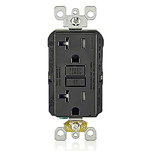 Leviton GFTR2-E Self-Test SmartlockPro Slim GFCI Tamper-Resistant Receptacle with LED Indicator, Wallplate Included, 20-Amp, Black