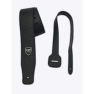 Serpentine Adjustable length Guitar Strap, PU Leather Strap For Electric Guitar, Acoustic Guitar and Bass