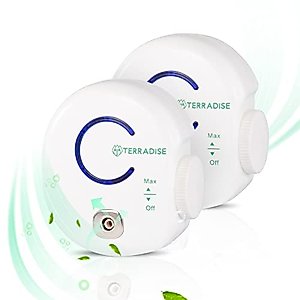 TERRADISE Mini Ozone Generator Air Purifier 2 Pack, Portable Plug-in Ozone Machines