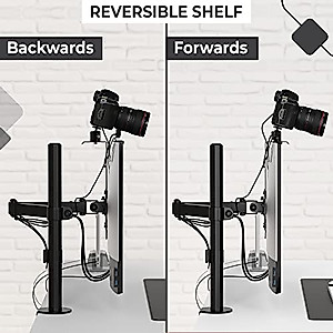 HumanCentric DSLR Monitor Mount – Monitor Shelf for Desk Camera Mount, Light Webcam and Microphone Camera Shelf for Monitor VESA Arm, Replace Clamp Tripods for Camera Desk Mount, Small