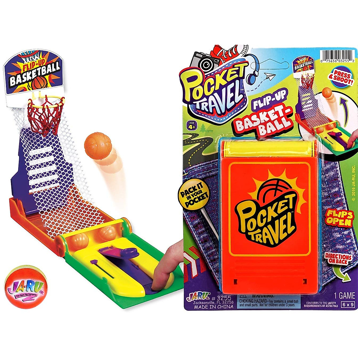 JA-RU Pocket Retro Mini Handheld Games (3 Toys Bundle) Mini Basketball, Hand Pinball Game, & Magnetic Fishing Toy. Classic Party Favors for Kids. 3255-3258-3205p
