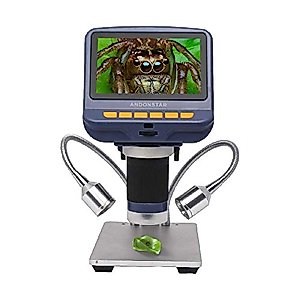 Andonstar AD106S Digital Solder Microscope Electronic Repair Coin Collection Jewelry Appraisal Antique Authentication and Children Biology Slides Observation 200X Magnification with 4.3-inch Display