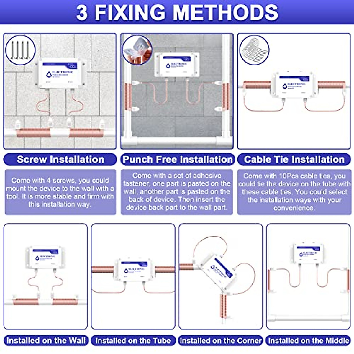 CAMECO Electronic Water Softener for Whole House, Alternative Water Descaler System Salt-Free Hard Water Conditioner | Limescale and Rust Removal | Reduces Hardness| Improve Water Quality