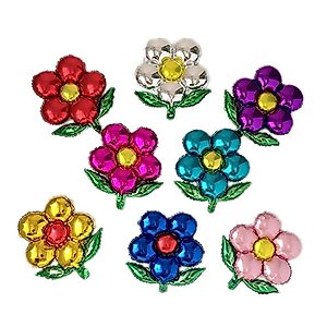 AnnoDeel 8 Pcs Beautiful flower foil Balloons, 18inch Floral Balloons for Wedding Birthday Party Colorful Decorations (Can't Float)