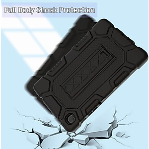 Rantice Samsung Galaxy Tab A7 Lite Case with Kickstand, Shockproof Rugged Case for Kids 8.7 Inch 2021 Tablet A7 Lite (SM-T220/T225), Black