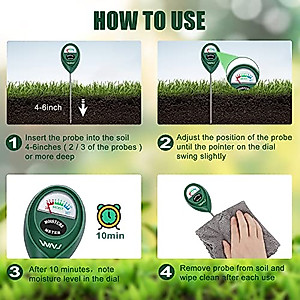 2 Pack Soil Moisture Meter, Plant Water Monitor, Lawn Moisture Meter，Soil Hygrometer Sensor for Gardening, Farming, Indoor and Outdoor Plants