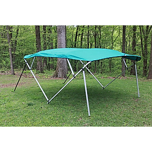 Square Tube Frame VORTEX Teal 4 Bow Pontoon/Deck Boat Bimini TOP 10' Long, 91-96