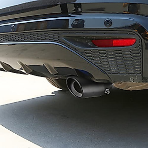 Exhaust Tips Stainless Steel, Car Exhaust Tail Muffler Tip Pipes Muffler Modification, Inlet 2.5" Outlet 3.2" Polished Finished Tail Pipe, Auto Replacement for Most Cars Sedans Trucks (Black/Straight)