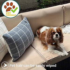 FLYMEI Patio Cushion Covers 25x27x5 Waterproof Outdoor Cushion Cover Replacement 4Packs Outdoor Seat Cushion Slipcover for Rattan Chair Sofa, Taupe