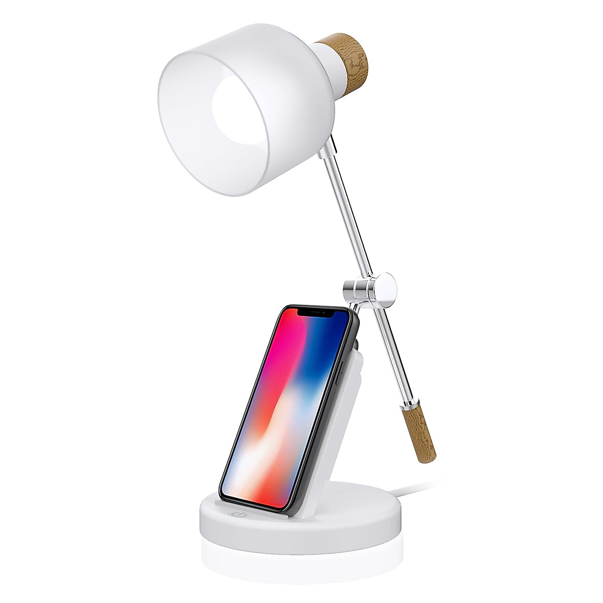 LED Desk Lamps with Wireless Charger, Table Lamps with Adjustable Brightness,Dimmable Eye-Caring Reading Desk Light for Office , Touch Control for Home ,Eye Protection Table Light for Office Bedroom