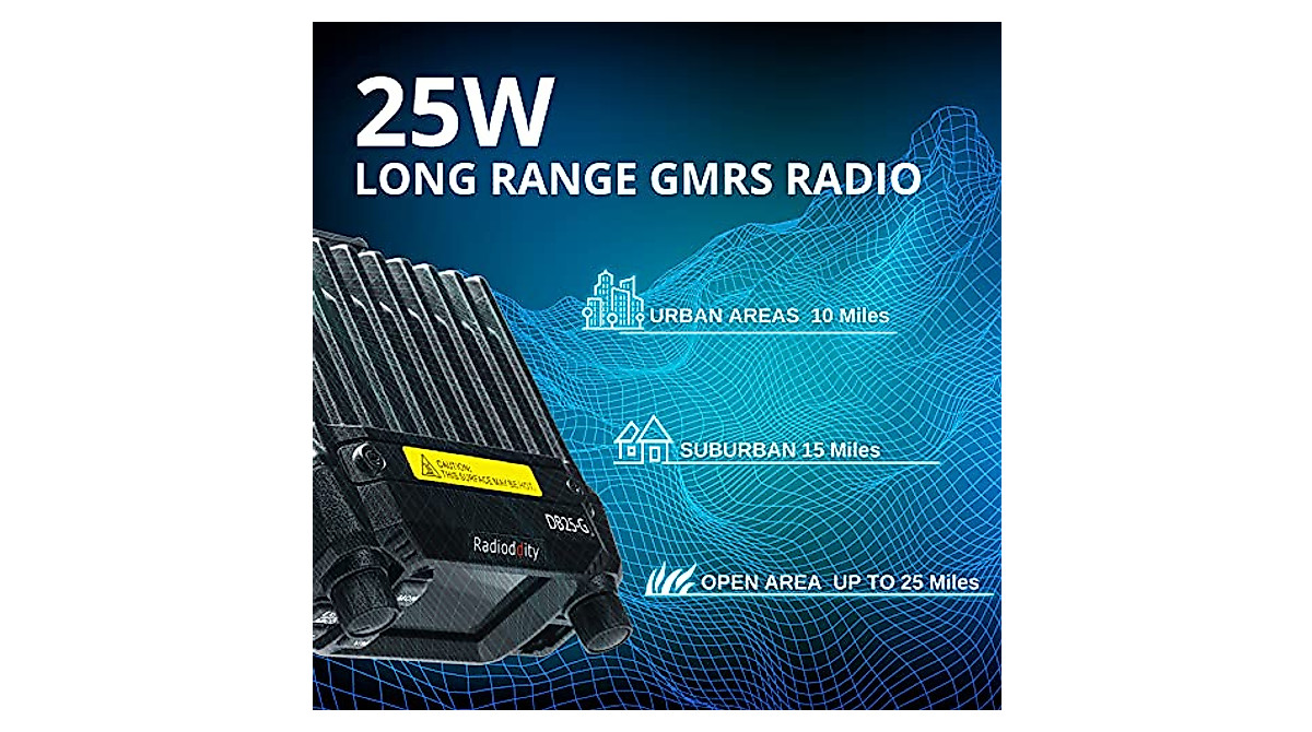 Radioddity DB25-G GMRS Mobile Radio 25W Long Range Two-Way Radio