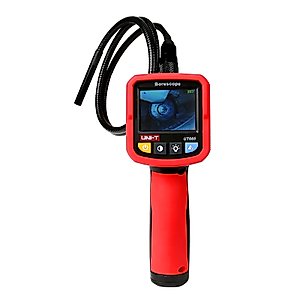 UNI-T Industrial Endoscope UT665 Digital Borescope Sewer Camera for Engine HVAC Chimney Inspection Automotive Maintenance, 4 LED Lights 2.4” Screen Handheld Camera Snake Cable 3.3FT/1M IP67 Waterproof