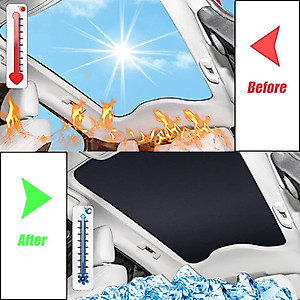 Blazeray for Ford Mustang 2021 2022 2023 Mach E Sunshade, Mach-E Accessories,Foldable Glass Roof Sunshade with Sunroof Reflective Covers,Blocks 99% UV Rays and Keep Cool(Black)