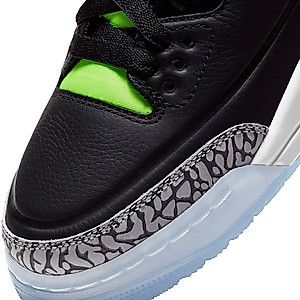 Jordan Air 3 Retro SE (Big Kid) Black/White/Electric Green/Violet Shock 5.5 Big Kid M