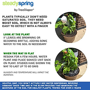 SteadySpring® Smart 30+Day Watering Mat for 10 in to 12 in Containers for Houseplants, Annuals, Herbs, Trees, Tomatoes - Self-Filling, Lasts 30+ Days, Automatic Irrigation Mat (2-Pack)