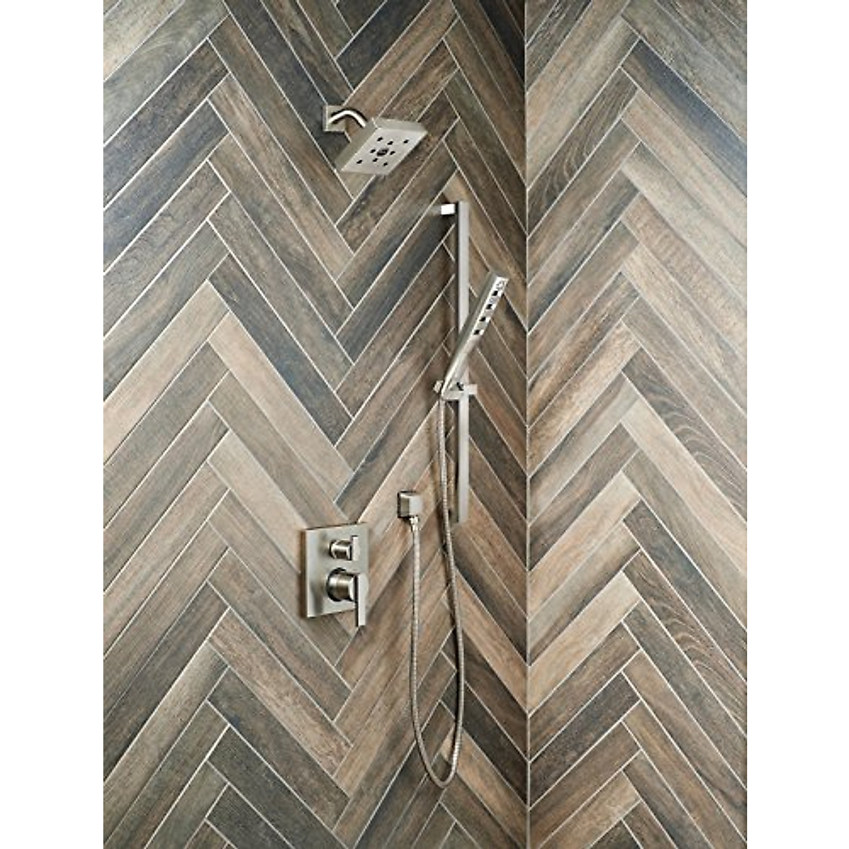 DELTA FAUCET T24867-SS, Stainless Ara Angular Modern Monitor 14 Series Valve Trim with 3-Setting Integrated Diverter