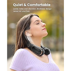 SLENPET Neck Fan, Rechargeable Personal Fan Portable, Hands Free wearable Battery Operated Fan 5 Speeds, USB Neck Cooling Fan for Indoor Outdoor, Adjustable Width Fit, Digital Display, 4-12 Hours
