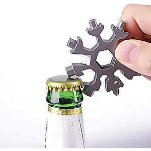 3 Pack Snowflake 18-in-1 Multi Tool, Stainless Steel Snowflake Bottle Opener/Flat Phillips Screwdriver Kit/Wrench, Durable and Portable to Take